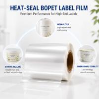 China Heat Sealable Label Film BOPP Glossy 30-40um In-Mold Label Cosmetic Detergent Bottle Injection for sale