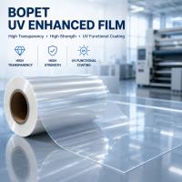 China Online Coated UV Enhanced BOPET Film 12um 15um Premium Gift Packaging High Gloss Low Haze for sale