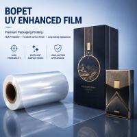 China Online Coated UV Enhanced BOPET Film 12um 15um Premium Gift Packaging High Gloss Low Haze for sale