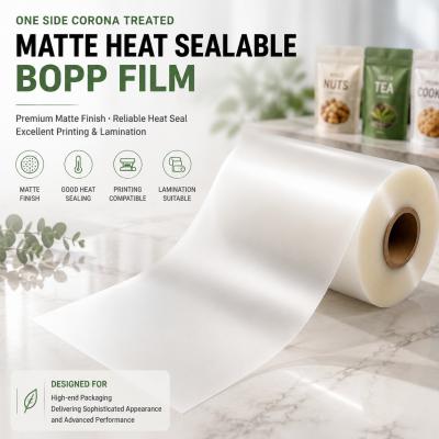 China High Moisture Oxygen Barrier BOPP Heat Sealable Film Extended Shelf Life Snack Food Packaging 15-60 Micron for sale