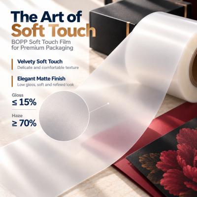 China BOPP Soft Touch Film Scratch Resistant Abrasion Proof Surface Durable Handling Carton Grade for sale