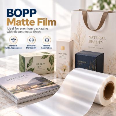 China BOPP Matte Film Strong Ink Adhesion Print Grade Gravure Flexo Compatible Surface for sale