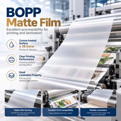China BOPP Matte Film Wide Width Thick Gauge Bag Making Label Stock Grade For Heavy Duty Converting for sale