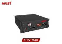China Rack Mounted Lithium Iron Phosphate UPS , Lithium Phosphate Cell 50AH 48V for sale