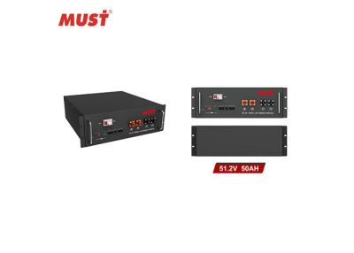 China Black 2560WH Rack Mount Lithium Battery , 50Ah Lithium Ion Battery Home Use for sale