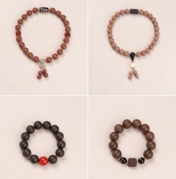 China Qi Regulating Black Wood Bead Bracelet Traditional Chinese Palace Incense Bracelet for sale