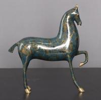 China Horse Shaped Bronze Ornament Statue 21*6*23cm Light Luxury Office Decor 0.8kg Heavy for sale