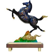 China Decorative Base Bronze Color Ornaments Walnut Wood Home Decor Bronze Fairy Ornaments for sale
