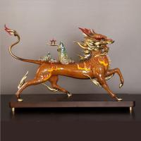 China Right Fire Qilin Shaped Bronze Ornament Ancient Chinese Style 68cm*19cm*43.5cm 10.9kg Weight for Indoor Decoration for sale