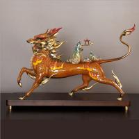 China Left Fire Qilin Shaped Bronze Ornament with Vintage Design for Indoor Decoration - 68cm*19cm*43.5cm Dimensions and 10.9kg Weight for sale