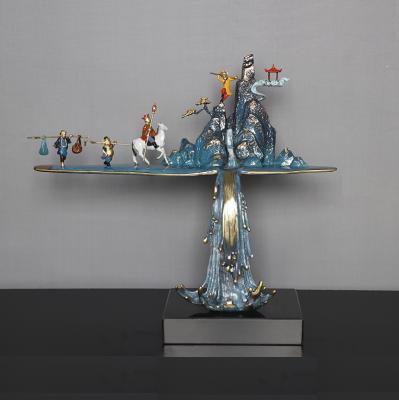 China Journey To The West Master Apprentice Four Person Landscape Bronze Ornament with 59*24*52cm Dimensions Vintage Style and 7.9kg Weight for sale