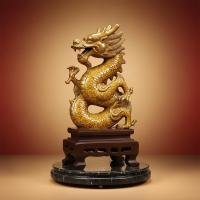 China Yellow Pattern Bronze Ornament Statue Stand Immediately Bronze Hare Ornaments for sale