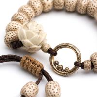 China Nezha Bodhi Root Bracelet Adjustable - Handmade Lotus Rosary with Universe Ring Charms, Natural Buddhist Prayer Beads Spiritual Protection Jewelry Unisex for sale