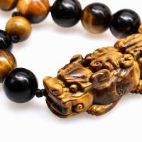 China Pixiu Feng Shui Bracelet for Men Women - Tiger Eye Obsidian Wealth Luck Bracelet Chinese Good Luck Charm Handmade, Protective Gift for sale