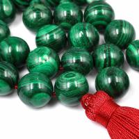 China 108 Beads Mala Bracelet Malachite - Natural Stone Prayer Beads Meditation Necklace, Handmade Buddhist Taoist Rosary with Tassel, Energy Healing Gift for sale