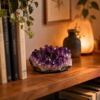 China Natural Amethyst Crystal Cluster Feng Shui Geode for Healing Decor for sale