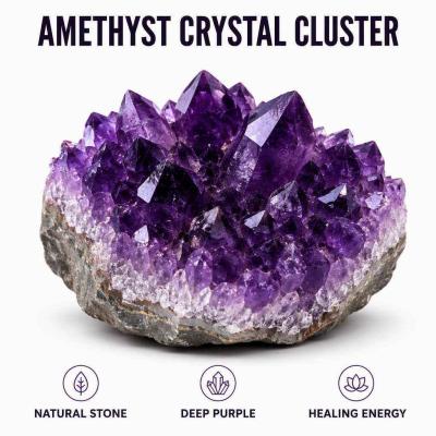 China Natural Amethyst Crystal Cluster Feng Shui Geode for Healing Decor for sale