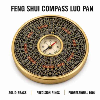 China Professional Solid Brass Feng Shui Compass Luo Pan for Direction for sale