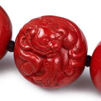 China Natural Cinnabar Taoist Bracelet with Zodiac Beads for Protection for sale