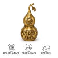 China Brass Wu Lou Gourd Feng Shui Talisman with Bagua Base for Health for sale