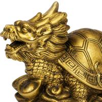 China Brass Dragon Turtle Statue Feng Shui Figurine for Wealth Protection for sale