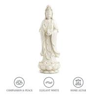 China Elegant White Guanyin Statue Quan Yin Figurine for Home Altar for sale