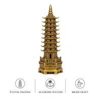 China Brass Wenchang Tower Pagoda 13 Level for Academic Success Decor for sale