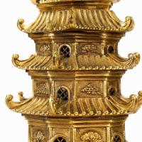 China Brass Wenchang Tower Pagoda 13 Level for Academic Success Decor for sale