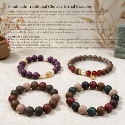 China Classic Chinese Style Goose Feather Green Agarwood Bracelet with Calming and Regulating Buddhist Beads for sale