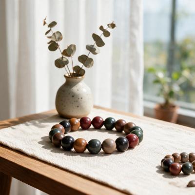 China Blue Ambergris Agarwood Beads Soothes Mind Buddhist Temple Bracelet for sale