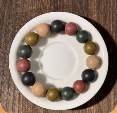 China Ginseng Colored Tonifying Medicinal Incense Bracelet With Calming Buddhist Prayer for sale