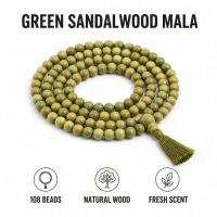 China Natural Green Sandalwood Taoist Bracelet with 108 Beads and Fresh Woody Fragrance for Meditation for sale