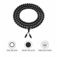 China Handmade Natural Ebony Wood Taoist Bracelet with 108 Beads for Meditation and Protection for sale