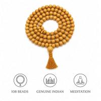 China Genuine Indian Sandalwood Taoist Bracelet 108 Beads Mala with Sweet Creamy Fragrance for Meditation for sale
