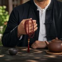 China Handmade Red Rosewood Taoist Bracelet with 108 Beads for Meditation and Prayer for sale