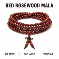 China Handmade Red Rosewood Taoist Bracelet with 108 Beads for Meditation and Prayer for sale