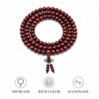 China Handmade Red Rosewood Taoist Bracelet with 108 Beads for Meditation and Prayer for sale
