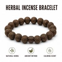 China Handmade Natural Herbal Incense Bead Taoist Bracelet with Subtle Scent Crafted by Ancient Method for sale