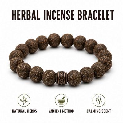 China Handmade Natural Herbal Incense Bead Taoist Bracelet with Subtle Scent Crafted by Ancient Method for sale