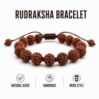 China Natural Rudraksha Bodhi Bracelet with 14 Beads and Hand-Polished Natural Ridges for Meditation for sale