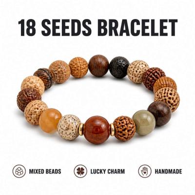 China Handmade 18-Seed Taoist Bracelet with Mixed Beads for Luck Protection and Daily Wear for sale