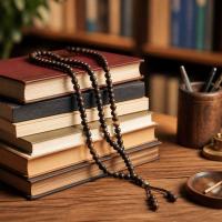 China Natural Wenge Wood Taoist Bracelet 108 Beads Handmade Mala for Men with Traditional Tassel for sale