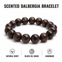 China Handmade Dalbergia Wood Taoist Bracelet with Natural Fragrance and Black-Oil Grain for Meditation for sale