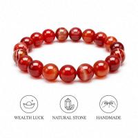 China Handmade Natural Red Agate Taoist Bracelet with 14 Beads for Wealth and Good Fortune for sale