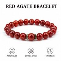 China Handmade Natural Red Agate Taoist Bracelet with 14 Beads for Wealth and Good Fortune for sale