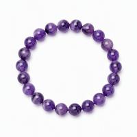 China Natural Amethyst Crystal Bracelet 8mm Round Beads for Calm Energy for sale