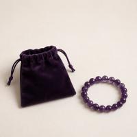 China Natural Amethyst Crystal Bracelet 8mm Round Beads for Calm Energy for sale