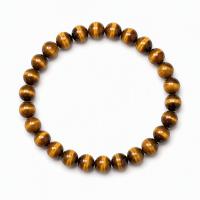 China Natural Tiger Eye Crystal Bracelet 8mm Round Beads for Confidence for sale