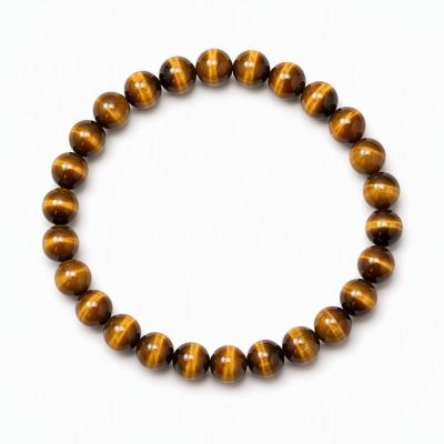 China Natural Tiger Eye Crystal Bracelet 8mm Round Beads for Confidence for sale