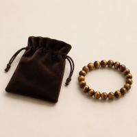 China Natural Tiger Eye Crystal Bracelet 8mm Round Beads for Confidence for sale